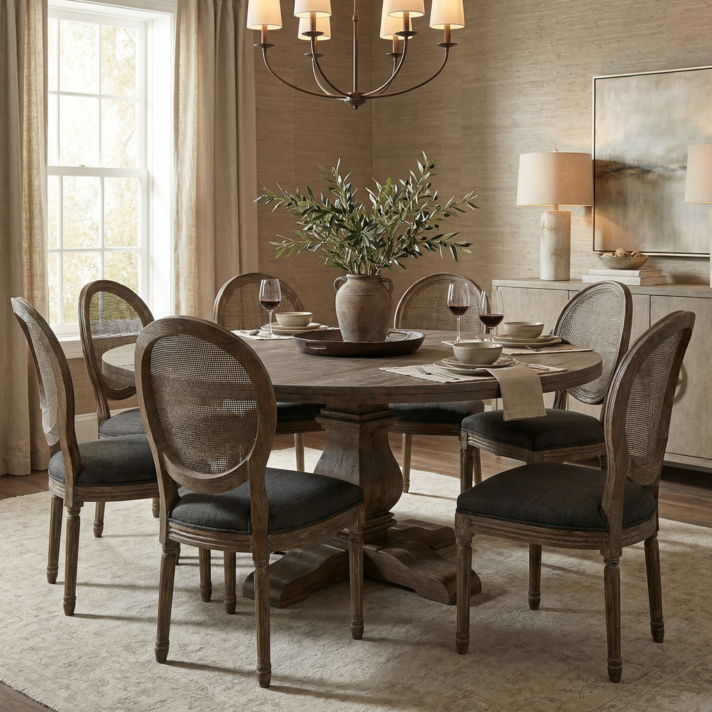 Drake 72" Round Dining Table - Carbon – Hickory Lane Furniture