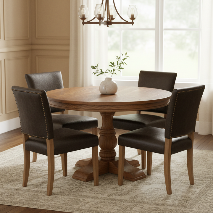 WESTON Acacia Round Dining Series – Hickory Lane Furniture